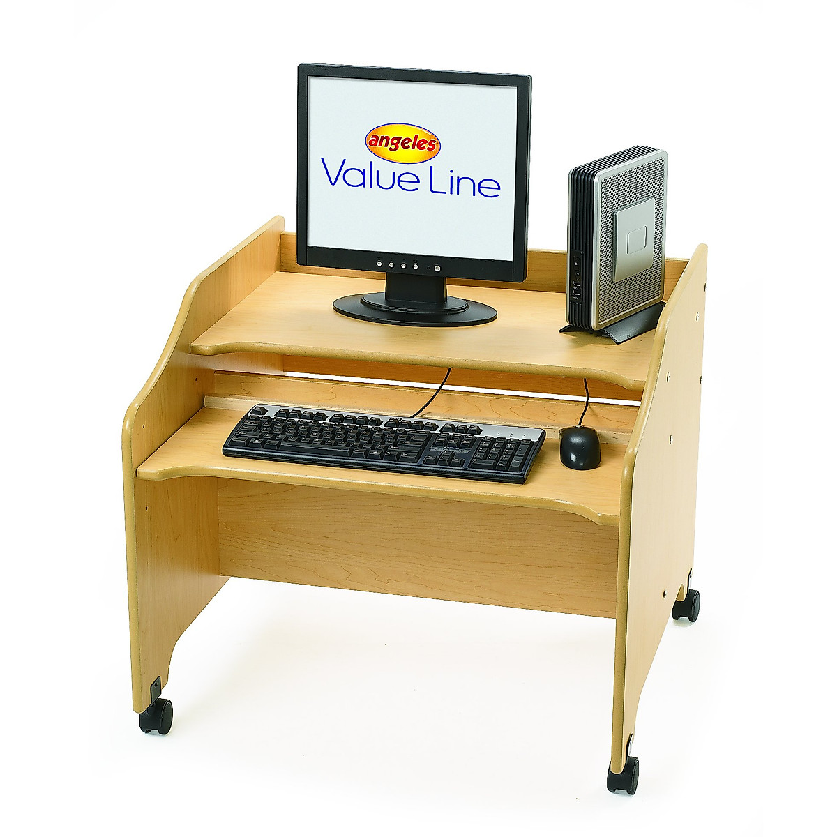 Children’s Factory Value Line Single Computer Station, Toddler/Kids Mobile Activity Tech Table, Classroom Furniture for Preschool, Daycare or Homeschool