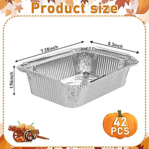 Thanksgiving Leftover Containers, 48 Pcs Thanksgiving Disposable Tin Foil Food Containers with Lids Aluminum To Go Storage Pans Foil Trays for Fall Party Supplies Thanksgiving Party Favors