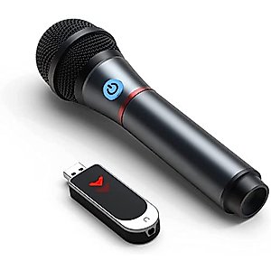 Lococo Wireless Microphone,UHF Metal Rechargeable Handheld Dynamic Mic with USB Receiver Mute Function for Karaoke Party,Computer,Mobile Phone,Amplifier,PA System,Singing Machine