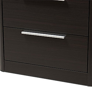 Baxton Studio Carlingford 2 Shelf Bookcase in Dark Brown