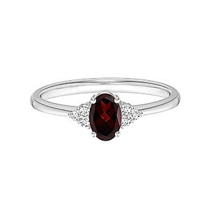 Shine Jewel 1.50 Cts Oval Cut Garnet Gemstone 925 Sterling Silver Solitaire Stackable Christmas Gift Ring (5)