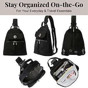 Baggallini womens Naples Convertible Backpack, Black, One Size US