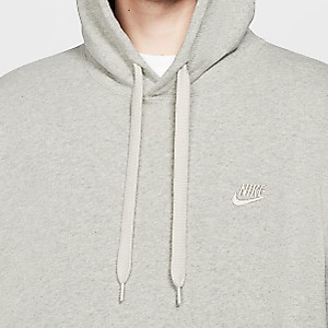 Nike Sportswear Men's Classic Fleece Pullover Hoodie (Medium, Grey Heather/Light Bone)