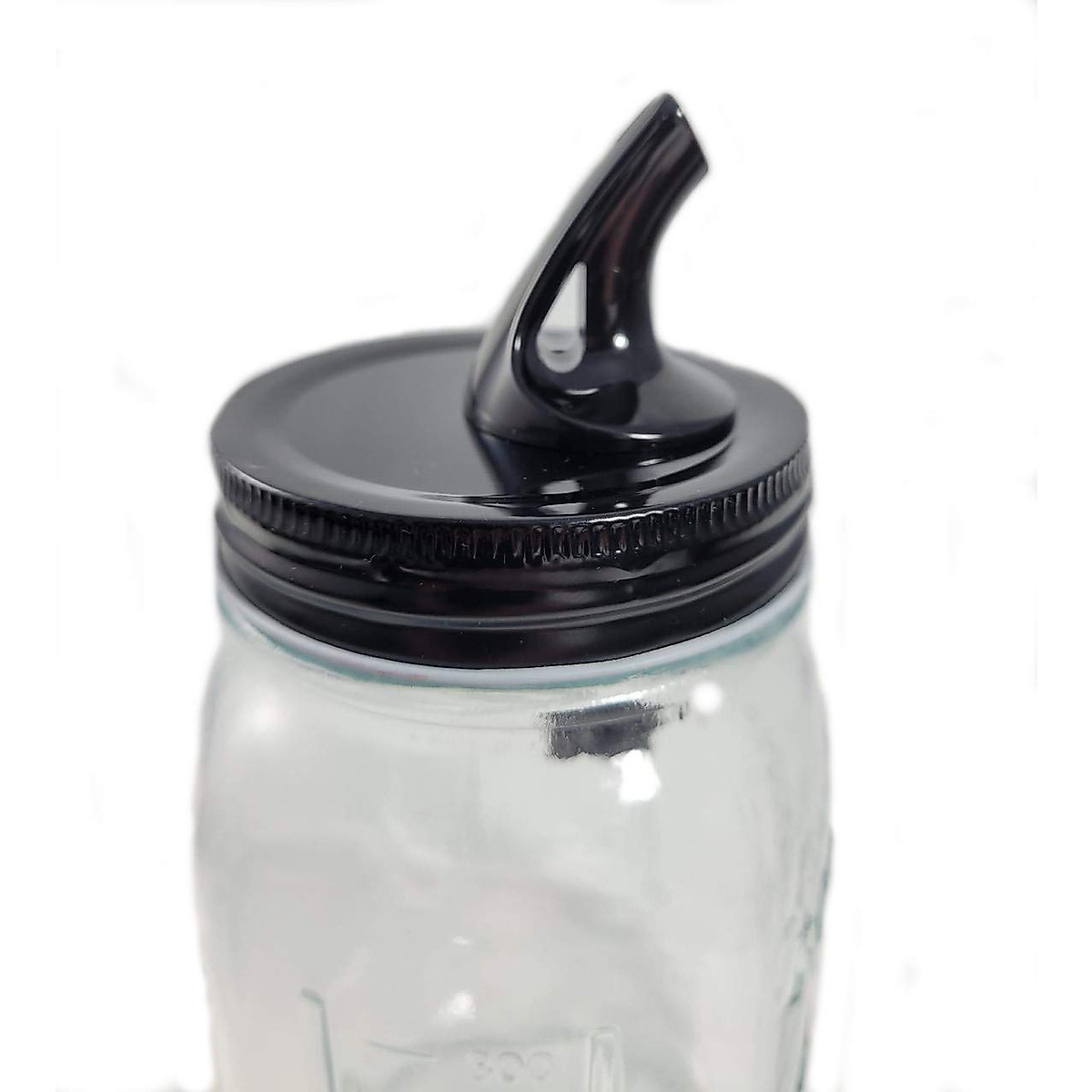 AmeriPour Black - Mason Jar Pour Spout - Regular Mouth - For Moonshine And Whiskey - Made 100% In The USA. Free Flow Mason Jar Spouts That Don't Leak. No Cracks, Just A Perfect Pour Everytime. 2 Pack