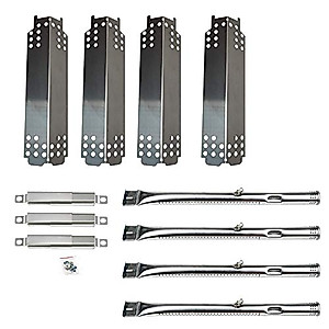Votenli SPC00A (4-Pack) S1484A (4-Pack) 15" Heat Plates and Burner and Crossover Tubes for Charbroil 463436215, 463436214, 463436213, 466334613, 466342014, 466436213, 466436513, 467300115 Grill