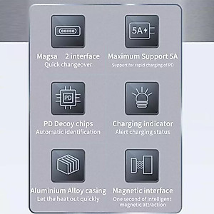 korllo USB Type C to Mag-Safe 2 Male to Female Adapter, Compatible with MacBook Air & Pro, Supports 85W/60W/45W Fast Charging
