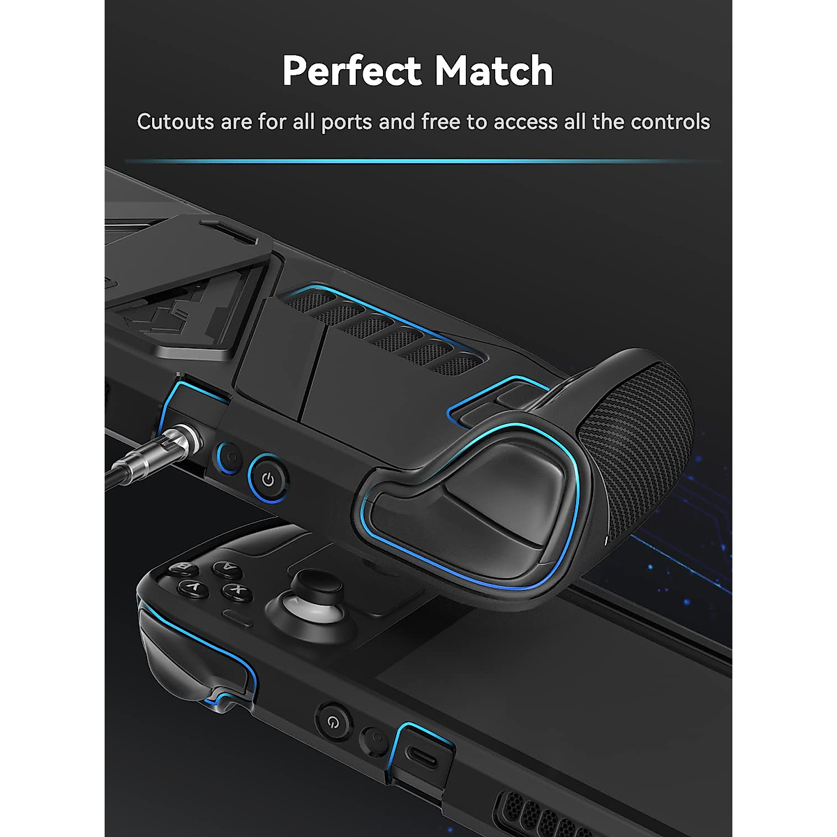 MOJOXR Metal Kickstand Protective Case for Steam Deck-Accurate Cutouts TPU Cover with Stable Stand, Great Case Accessories Fit for Official Carrying Case，Enhanced Comfort and Protection (Black)