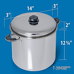 Maxam 30 Quart Stock Pot & Steamer Basket Set - Waterless Cooking & High Heat-Retention - Soup Pot w/Lid for Cooking & Serving