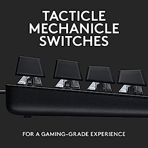 Logitech G413 SE Full-Size Mechanical Gaming Keyboard - Backlit Keyboard with Tactile Mechanical Switches, Anti-Ghosting, Compatible with Windows, macOS - Black Aluminum