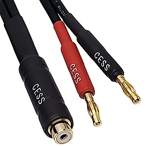 CESS-023-6i Banana Plugs to RCA Cable 6-inch, Phono Banana Speaker Cable, 2 Pack