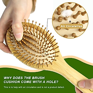 MRD Hair brush, Natural Bamboo Paddle Detangling Hairbrush, Massage Scalp Thick/Thin/Curly/Dry Hair For Women & Men Yellow