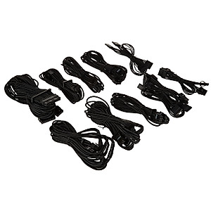 CORSAIR Premium Individually Sleeved PSU Cables Pro Kit for Corsair PSUs – Black, 2 Year Warranty