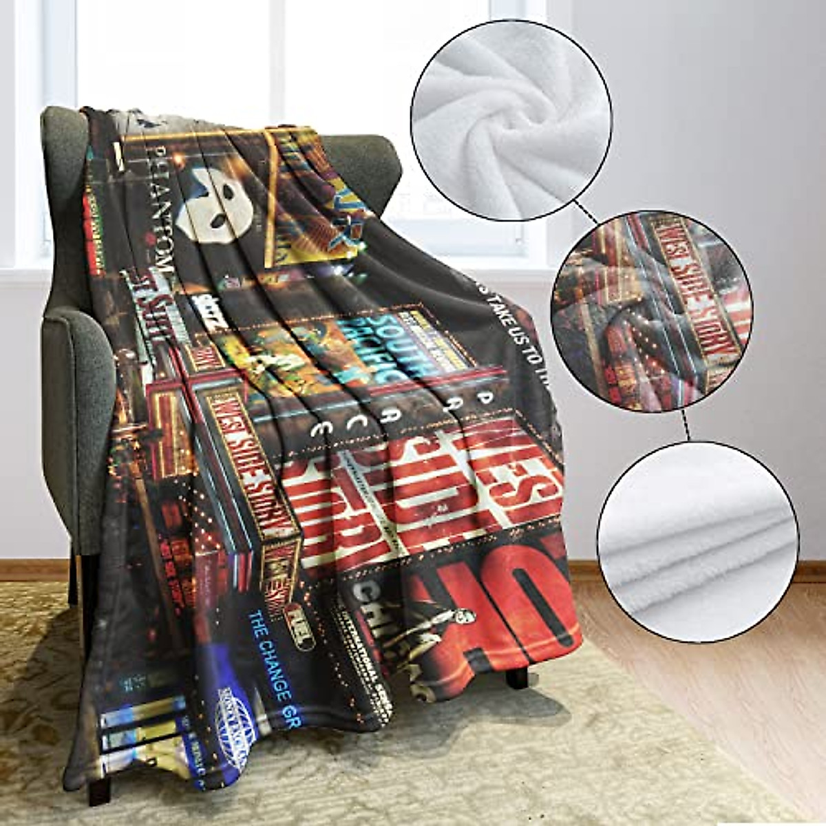 HommomH 50" x 80" Blanket Throw Comfort Thin Soft Air Conditioning Times Square Theater District