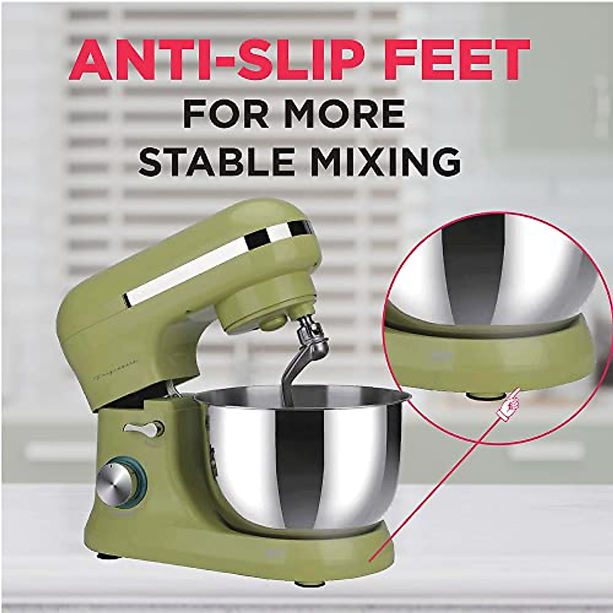 FRIGIDAIRE ESTM020-BUTTERFLY Retro Electric Stand Mixer, 4.75 Quart / 4.5L, 8 Speeds with Whisk, Dough Hook, Flat Beater Attachments, Splash Guard (Butterfly)