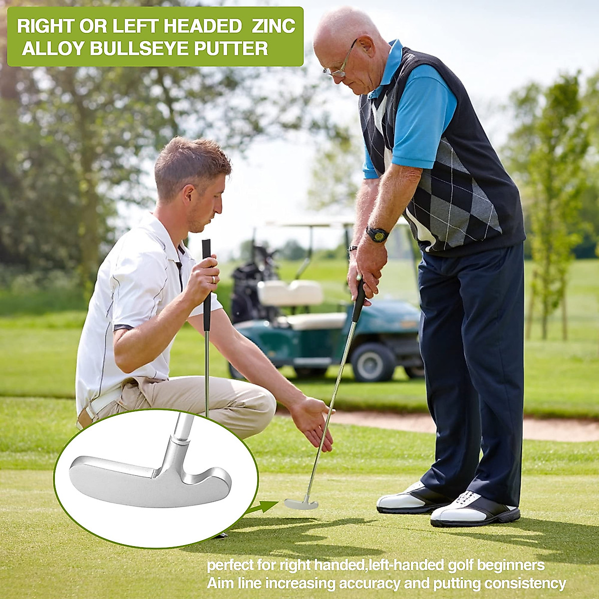 Asyxstar Upgraded Golf Putter, Golf Putter for Him Her - 33" Two Ways Mini Golf Putters for Men Women Kids Right/Left Handed Golfers, Golf Clubs Set with 2 Golf Practice Balls for Any Putting Mat