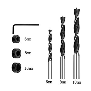 8PCS Woodworking Dowel Jig Kit Handheld Woodworking Doweling Jig Straight Hole Puncher fits 6/8/10mm Drill Guide