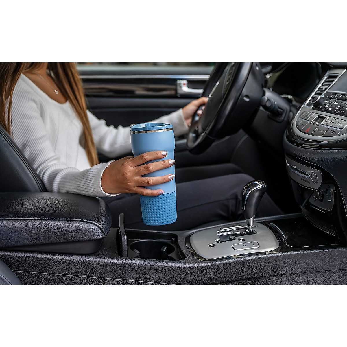 Pelican Hydration Pelican Cascade™ 22 oz Vacuum Insulated Tumbler - Recycled Stainless Steel Double Wall Travel with Dual Lid, Powder Coated Insulated Coffee Mug For Hot Cold Drinks, Blush