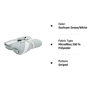 Barefoot Dreams CozyChic Starfish Blanket, Seafoam Green/White