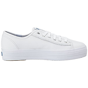 Keds Women's Triple Kick Leather Fashion Sneaker,White,7 M US