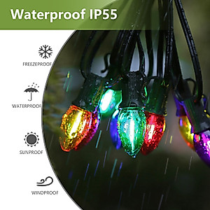 MEILUX 25 Pack C7 LED Night Light Bulbs Multicolor, Christmas Replacement Bulbs E12 Candelabra Base Shatterproof Plastic Lights, 0.6W Equivalent to 7W, Chandelier Candle String Light Bulbs