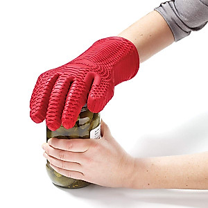 Starfrit 092825-006-0000 15" Silicone Oven Glove, Red, Standard