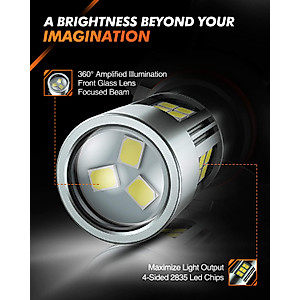 SEALIGHT H10/9145/9140 LED Fog Light Bulbs, 6000K Xenon White, 27 SMD Chips, 360-degree Illumination, Non-polarity, Pack of 2