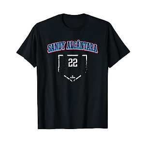 Home Plate Gameday Sandy Alcantara Miami MLBPA T-Shirt