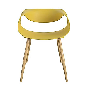 COSCO Outdoor/Indoor Resin Ribbon Chair, 2-Pack, Yellow