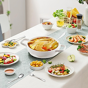 30 Pcs Stainless Steel Metal Serving Utensils Set with Slotted Serving Spoons, Serving Forks, Serving Tongs, Ladles and Pie Servers for Catering/Buffet/Chafing Dish (Silver)