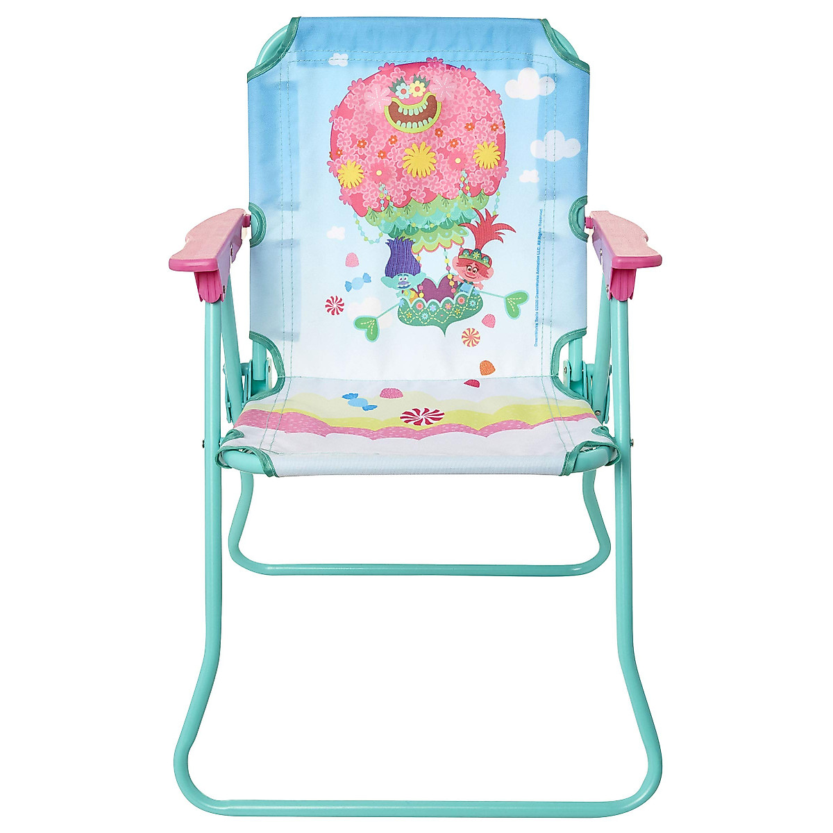 DreamWorks Trolls 2 Patio Chair for Kids, Portable Folding Park Lawn Chairs