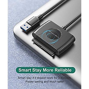 SNANSHI SATA to USB 3.0 Adapter USB to SATA Adapter with Power for 3.5/2.5 Inch HDD/SSD with 12V/2A Power Adapter