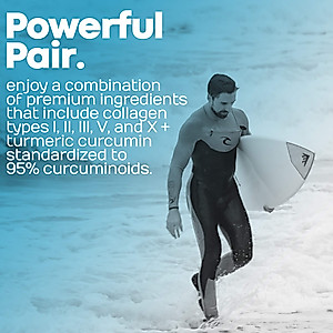 Multi Collagen Complex (Types 1 2 3 5 and 10) | Hydrolyzed Collagen Peptides | Collagen for Women & Men | Hair, Skin, Nails, Joint Support (with Turmeric) | 90 Capsules