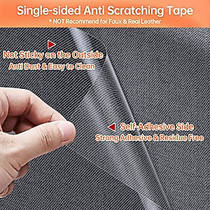 CoHaHa Furniture Protectors from Cats Scratch, Single Sided Cat Scratch Deterrent, Cat Scratch Furniture Protector Training Tape, Clear Anti Couch Scratch (4-Pack + 30 Tapes)