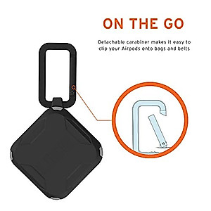 UAG Designed for Samsung Galaxy Buds 2 Pro/Buds 2 / Buds Live/Buds Pro Case, Full-Body Rugged Protective Impact Resistant Hardcase with Detachable Carabiner, Black/Grey by URBAN ARMOR GEAR