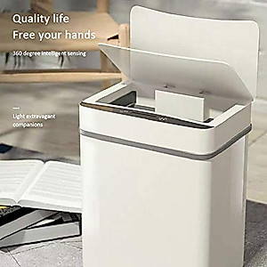 CZDYUF 12L Smart Trash Can Automatic Induction Motion Sensor Dustbin Home Kitchen Bathroom Waste Garbage Bin White