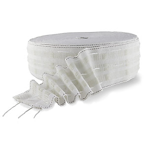 MJMP Curtain Pleating Tape 6 Yards White British Style, Perfect for Making Home Decor Projects.(6 yard 2.8 inch)