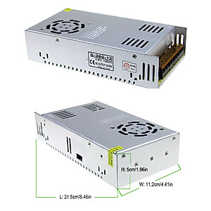 MTYTOT 12V 30A DC Universal Regulated Switching Power Supply 110-240 Volt AC to DC 360w Transformer Adapter Driver for 3D Printer, CCTV, Radio, LED Strip Lights,Computer Project