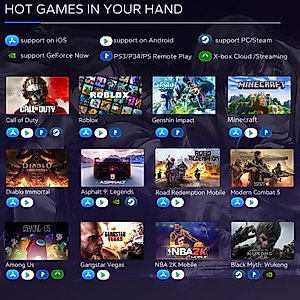 Megadream Wireless Mobile Gaming Controller Gamepad for iPhone/Android/iPad/PC/Switch/PS4/PC Joystick with Phone Holder, Supported Cloud Game, Streaming on PS5/Xbox, Turbo, White