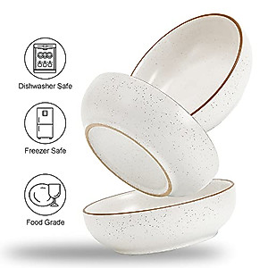 Ceramic Cat Bowls, Howise Pet Bowl Cat Dishes for Food and Water, 5.3 in Cat Food Dish 3 Pack Cat Food Bowls Set Small Dog Dish, Matte White Finish