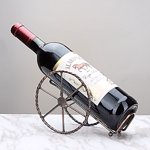 Countertop Wine Rack - Wine Holder for Wine Storage - Red Bronze Metal Wine Rack - Wine Racks Countertop - Small Wine Rack - Wine Bottle Storage - Tabletop Wine Rack