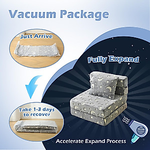 Truwelby 2-Piece Kids Sofa Couch, Modular Toddler Couch Glow in The Dark Sofa for Playroom Bedroom, Play Couch for Girls Boys, Kids Convertible Sofa Sectional Foam Playset Couch Set