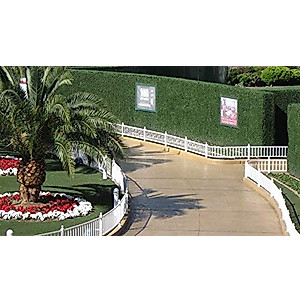 Artificial Greenery Boxwood, Privacy Fence Screen Faux Plant, UV Resistant Topiary Hedge, for Outdoor Indoor Use as Wall Backdrop, Garden, Backyard, Event Decorations (20” x 20”)