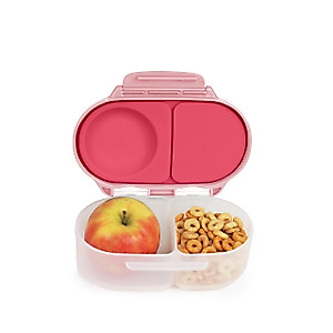 b.box Snack Box for Kids & Toddlers: 2 Compartment Snack Containers, Mini Bento Box, Lunch Box. Leak Proof, BPA free, Dishwasher safe. School Supplies. Ages 4 months+ (Flamingo Fizz, 12oz capacity)