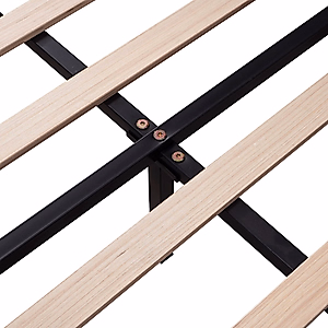 Velvet Full Size Platform Bed with Flower Pattern Headboard, Upholstered Full Bed Frame with Wood Slat Support for Bedroom, Easy Assembly, Noise-Free, No Box Spring Needed, Bean Paste Red