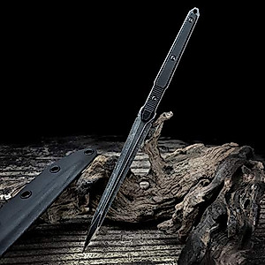 HUAAO HN9 9.4in 440C Stainless Steel Fixed Blade Knife with 4.7in Black Blade and Aviation Aluminum Handle for Outdoor, Tactical, Survival, Camping, Hunting and EDC