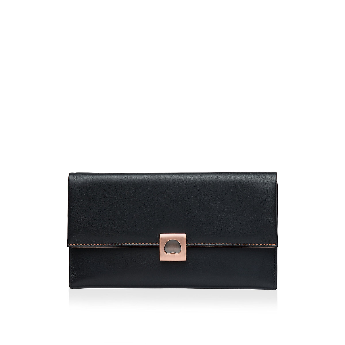 Delsey Paris Volupte All-In-One 3-Fold Black W/Copper Clasp