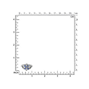 Silvershake Genuine Tanzanite 925 Sterling Silver Victorian Style Flower Ring Size 8