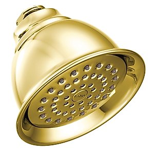 Moen 6302EPP One Function 4 3/8-Inch Diameter Spray Head Eco-Performance Showerhead, Polished Brass