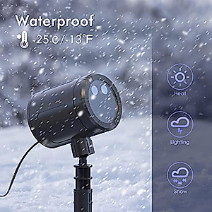 Christmas Projector Lights Outdoor, LinBii Waterproof Christmas Lights Projector with Remote Control Landscape Spotlight Red and Green Star Show for Holiday Xmas Party Garden House Bedroom