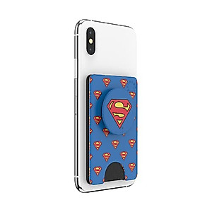 PopSockets Phone Wallet with Expanding Grip, Phone Card Holder, Wireless Charging Compatible, DC Comics - Superman Pattern